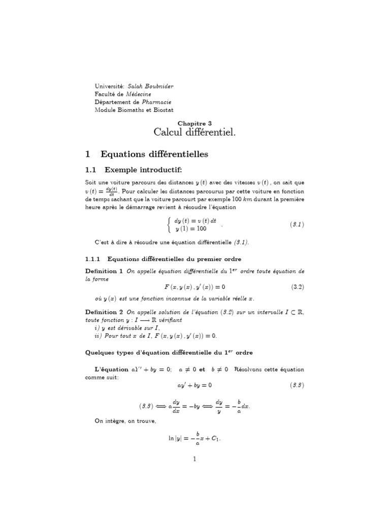 PH 1 Diff | PDF | Équations | Concepts mathématiques
