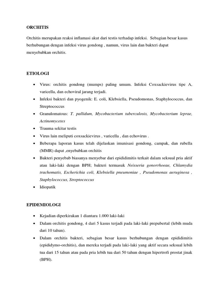 Phren Sign dalam Diagnosis Orchitis | PDF