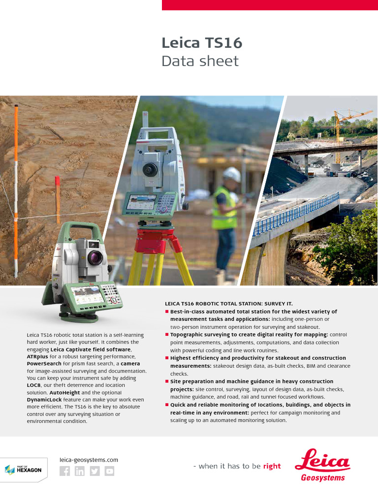 Leica Viva TS16 DS | PDF | Surveying | Computer Engineering