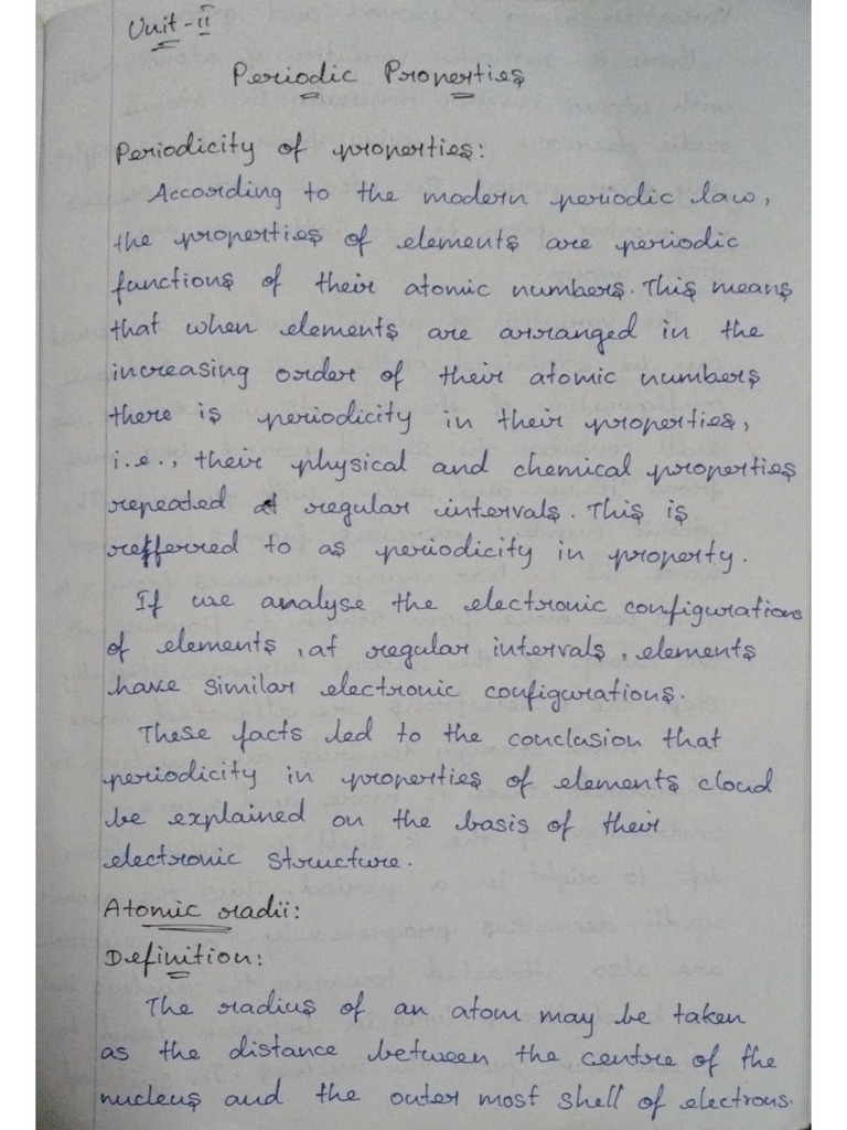 General Chemistry Unit - 2 | PDF