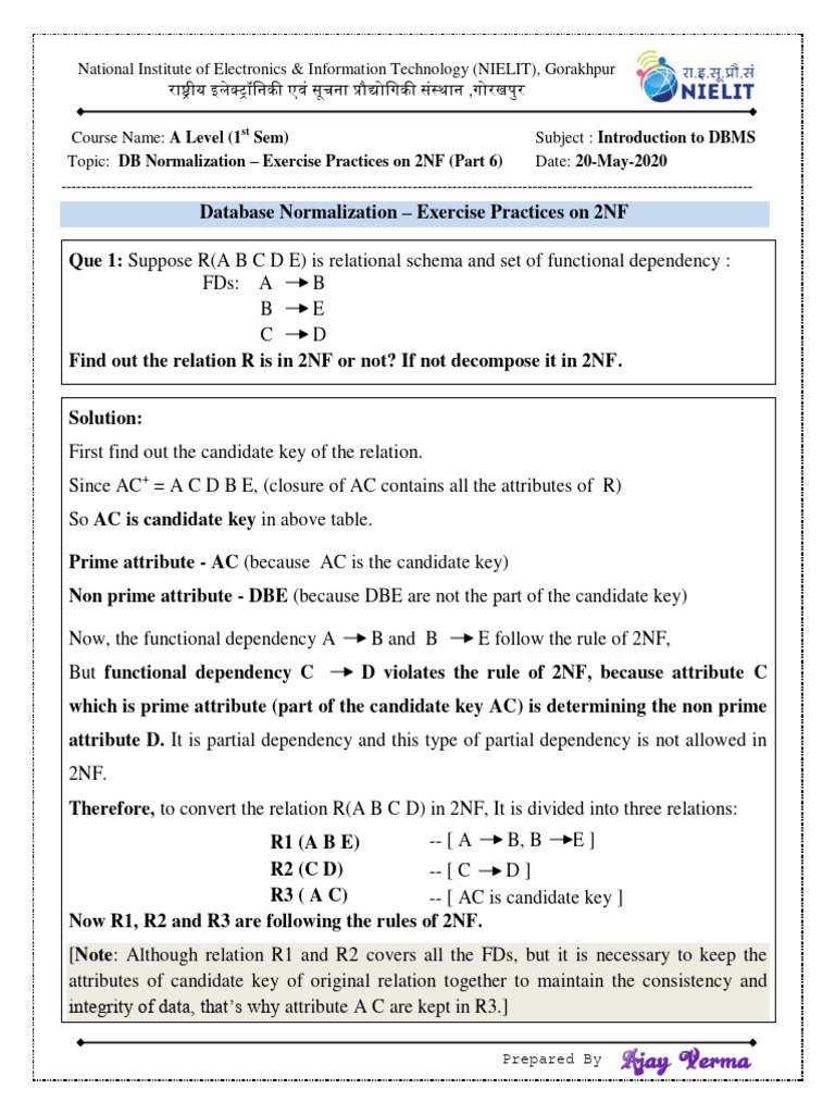 2NF Example | PDF | Information Retrieval | Systems Science