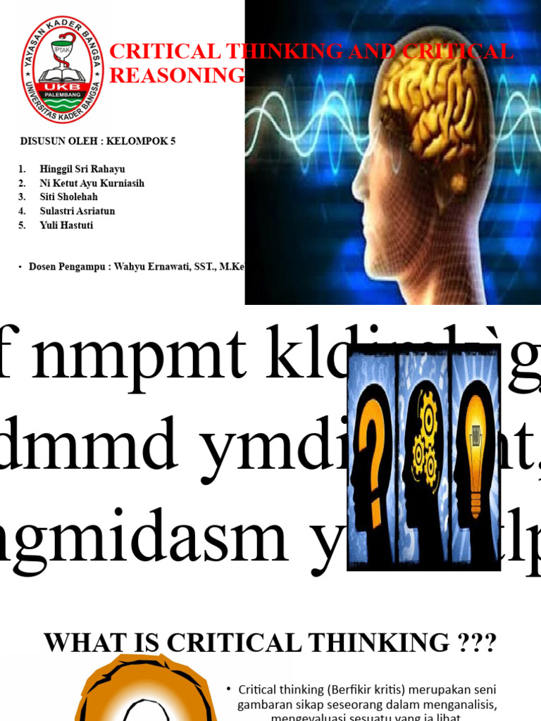 Critical Thinking and Critical Reasoning | PDF