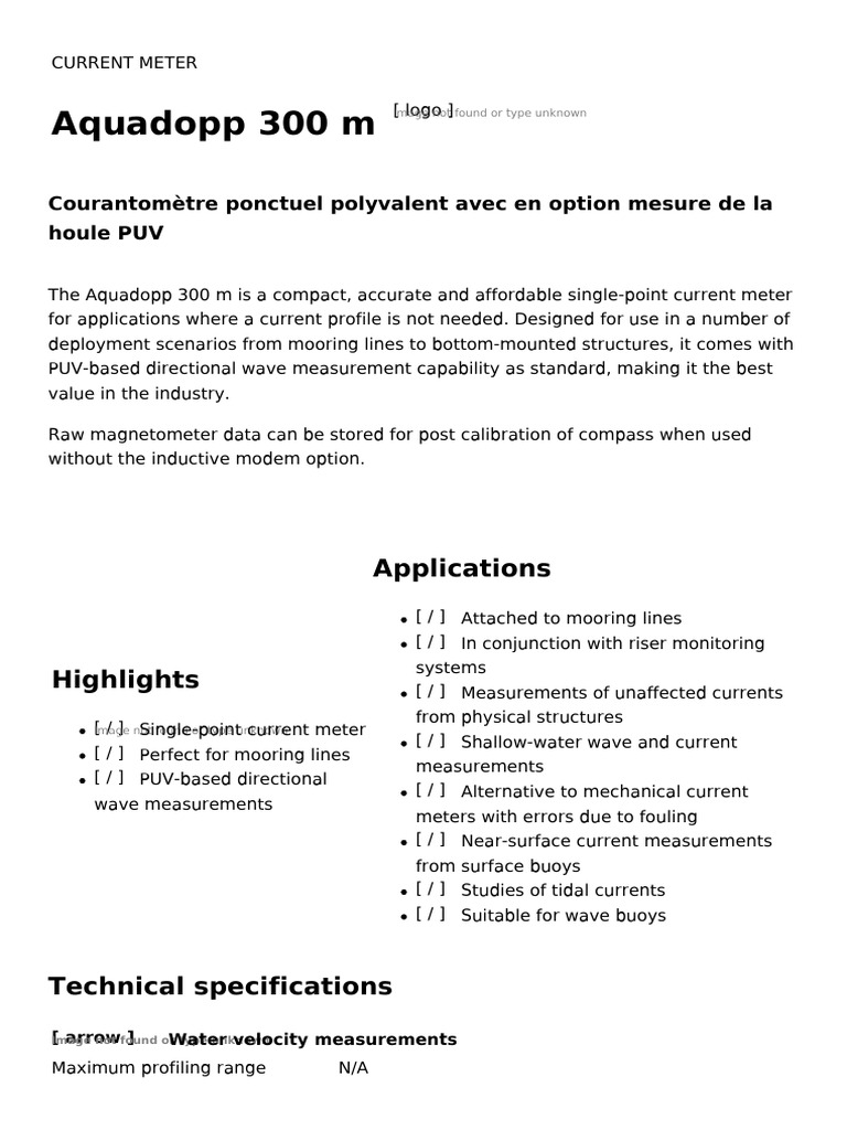 Aquadopp 300 M | PDF