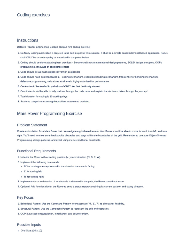 HC-Coding Exercises-150923-092634 | PDF | Simulation | Object Oriented Programming