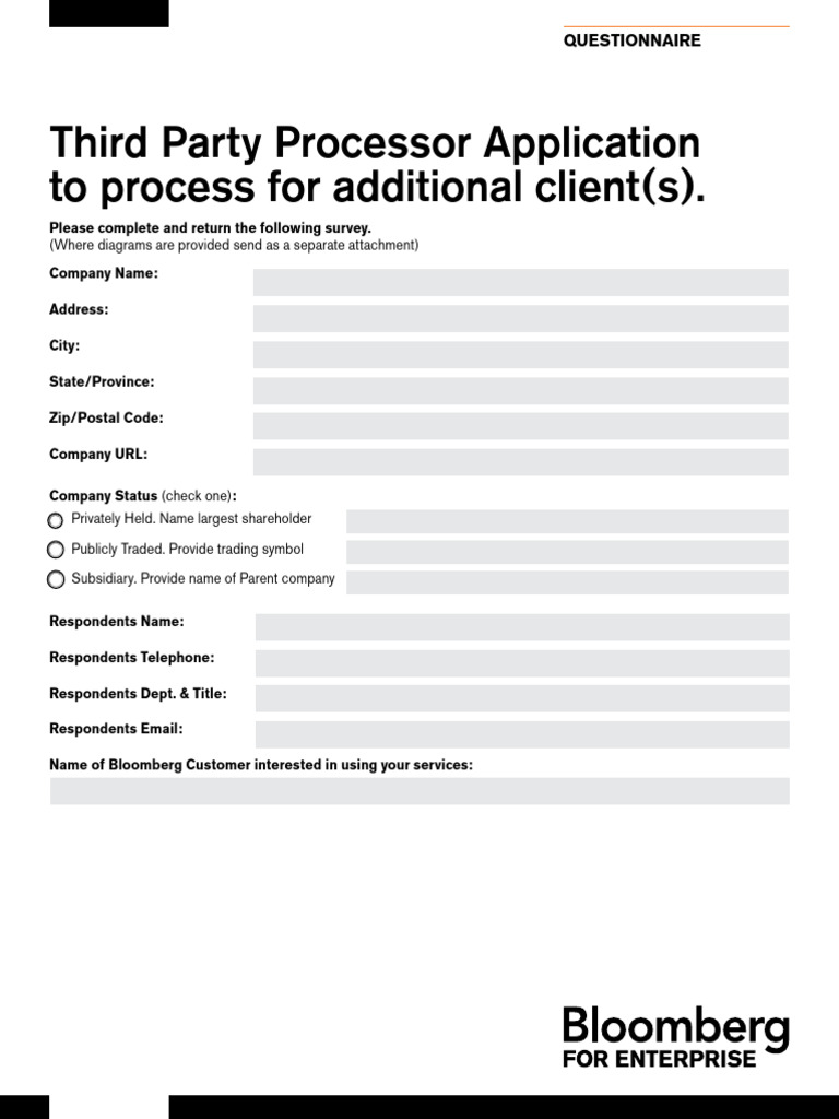 Bloomberg TPPA - Third Party Questionnaire | PDF | File Transfer ...