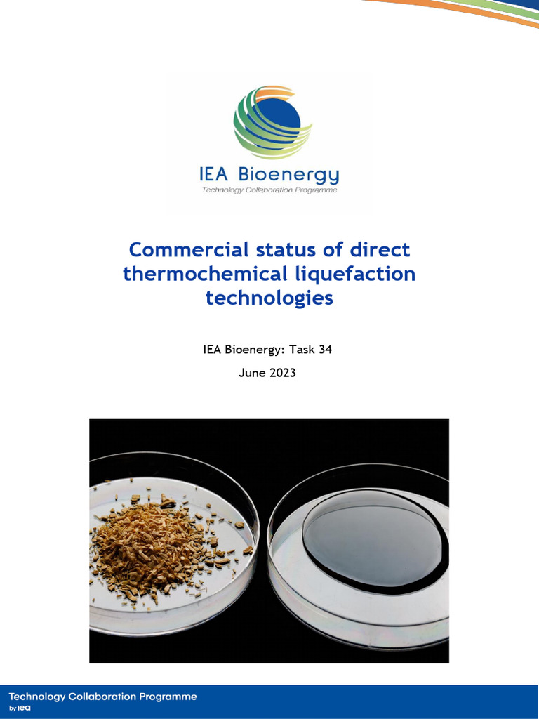 Commercial Status of Direct Thermal Liquefaction - IEA Task 34 (Jun 2023) | PDF | Biofuel ...