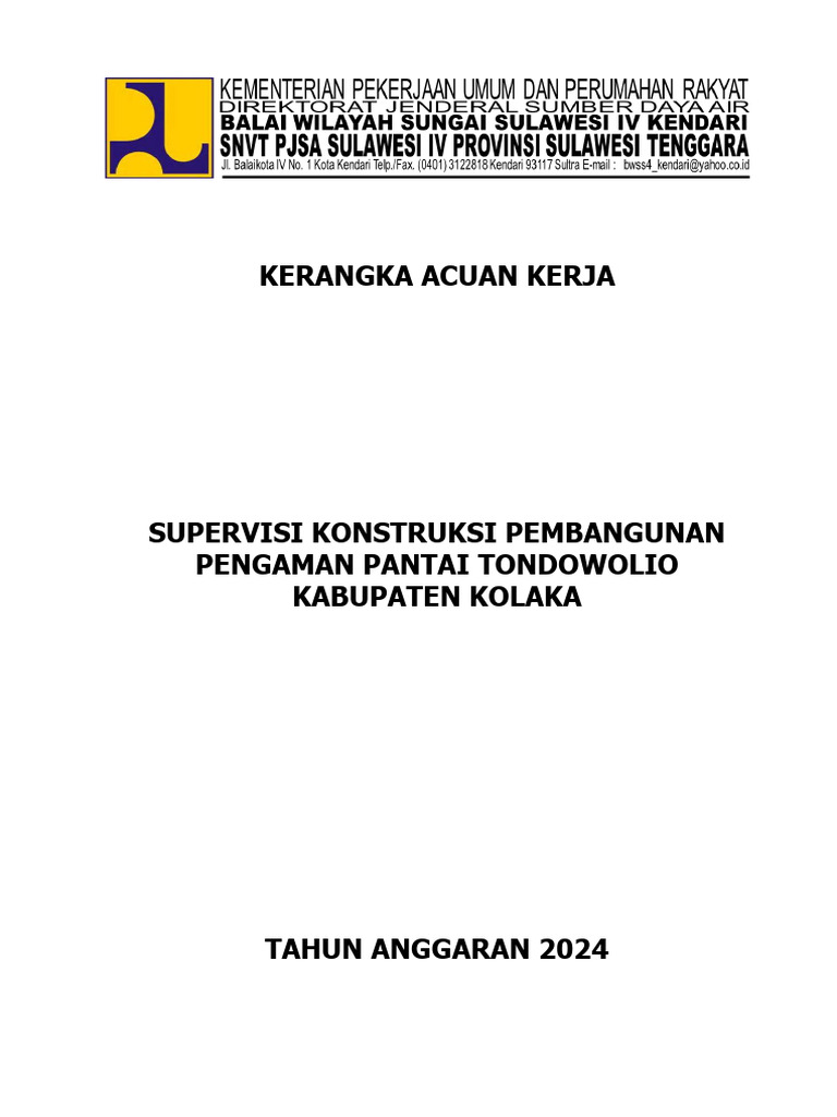 KAK SPV Pantai Tondowolio 2024 PPK EDIT 4 | PDF