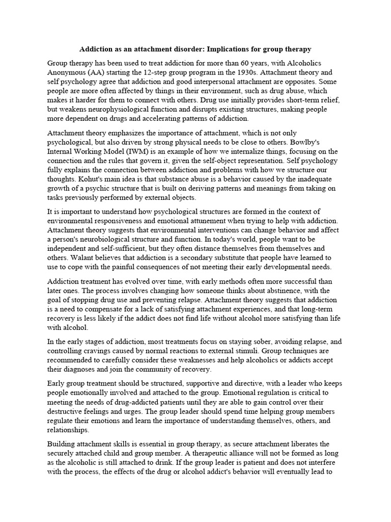 Group Therapy Notes | PDF | Attachment Theory | Psychotherapy