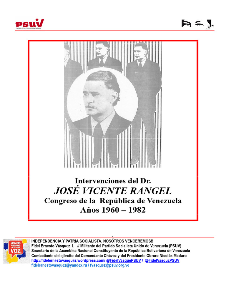 Intervenciones Del Dr. Jose Vicente Rangel en El Congreso Durante 1960 ...