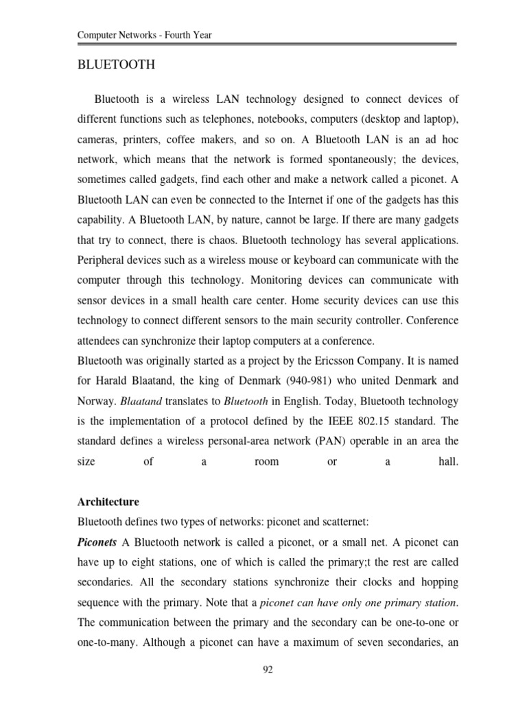 Bluetooth | PDF | Bluetooth | Computer Network