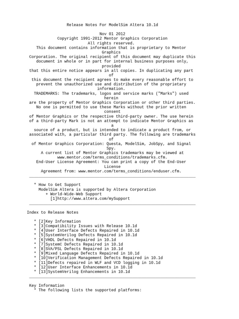 Release Notes | PDF | Vhdl | Computer Science