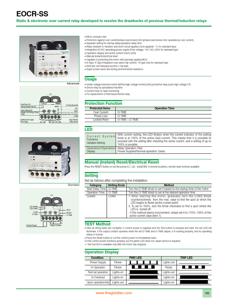 Schneider EOCR-SS | Download Free PDF | Relay | Power Supply
