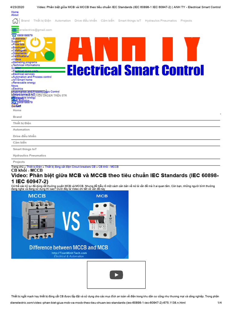 Phân biệt giữa MCB và MCCB theo tiêu chuẩn IEC Standards( IK và Ck )(IEC 60898-1(ik) IEC 60947-2 ...