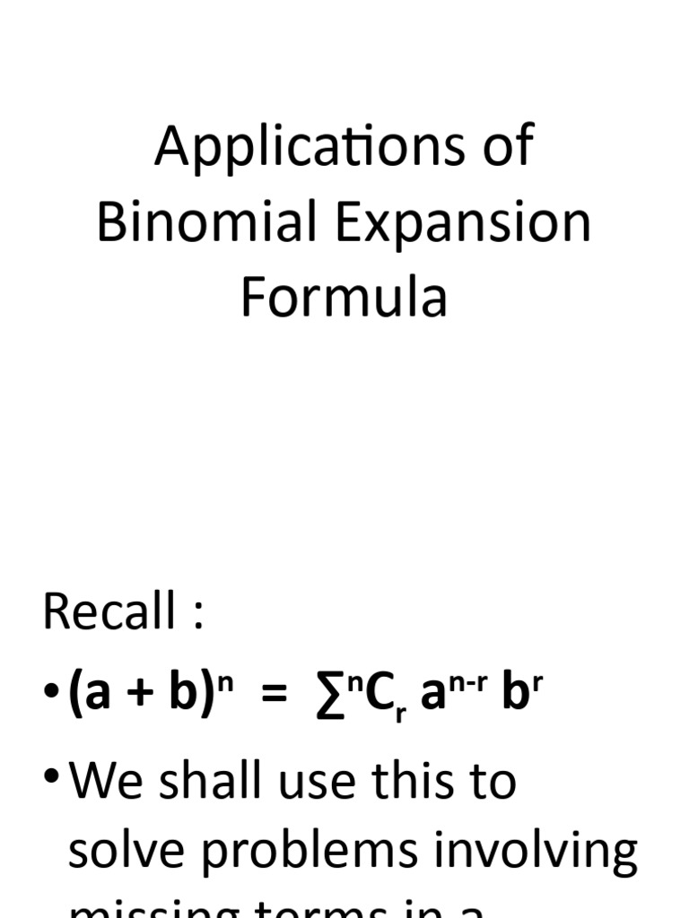 Binomial Expansion for Students | PDF | Teaching Methods & Materials ...