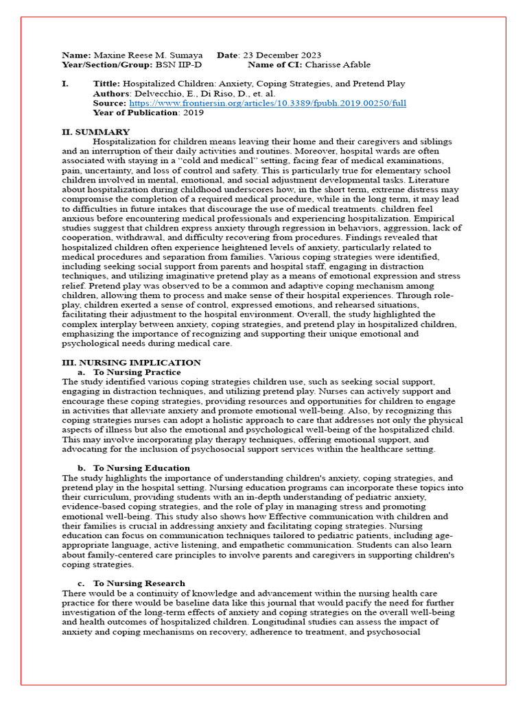 Pedia Ward Journal BEGH | PDF