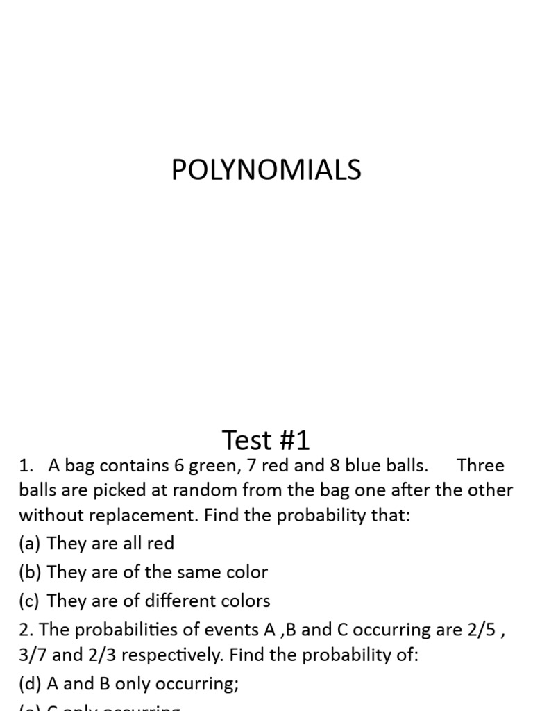 Polynomial Operations and Examples | PDF | Division (Mathematics ...