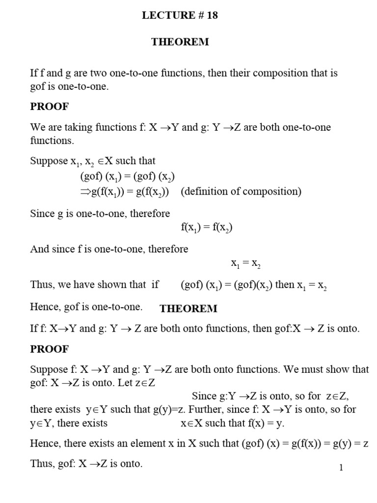 Lecture 18 | Download Free PDF | Set (Mathematics) | Function (Mathematics)