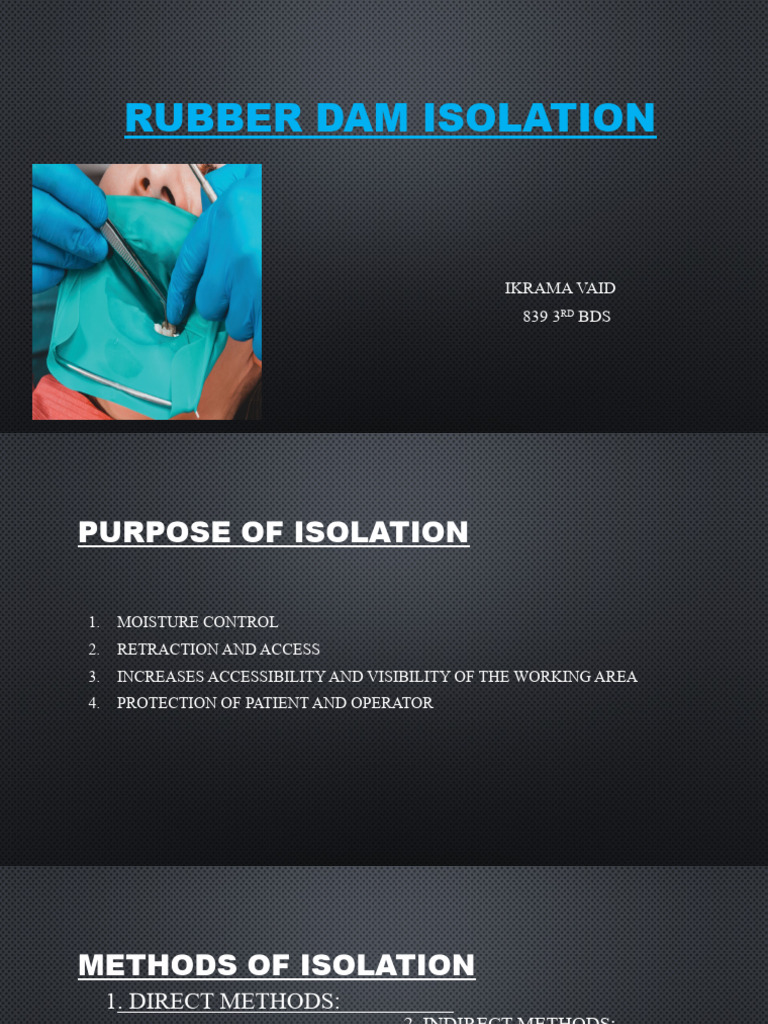 Rubber Dam and Isolation Sufi1 | PDF | Dentistry Branches