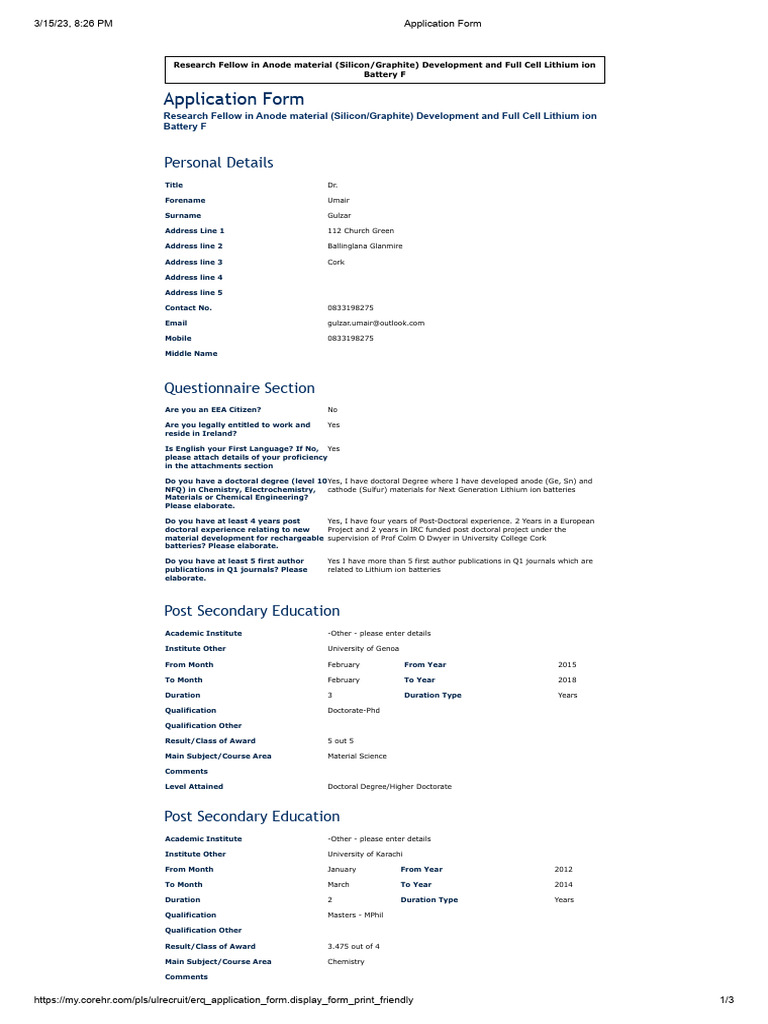Application Form | PDF