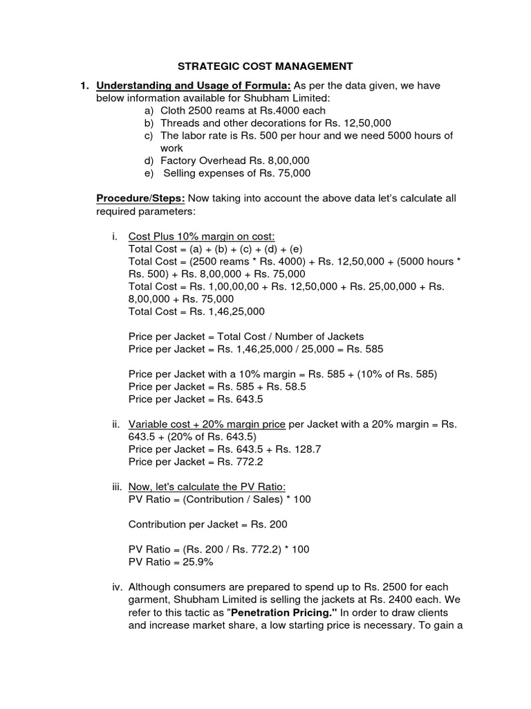 Strategic Cost Management | PDF | Cost Of Goods Sold | Economies