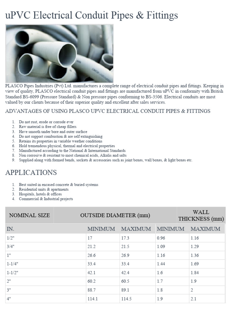 Tuyaux et accessoires uPVC électriques | PDF