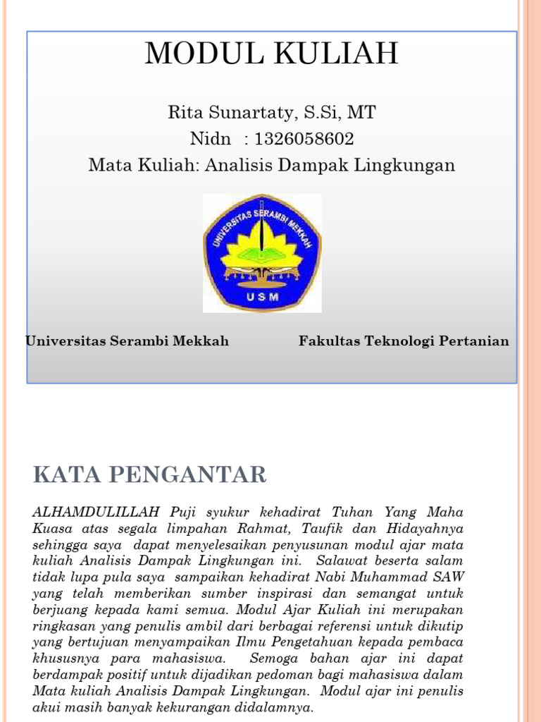 Modul Kuliah Amdal | PDF