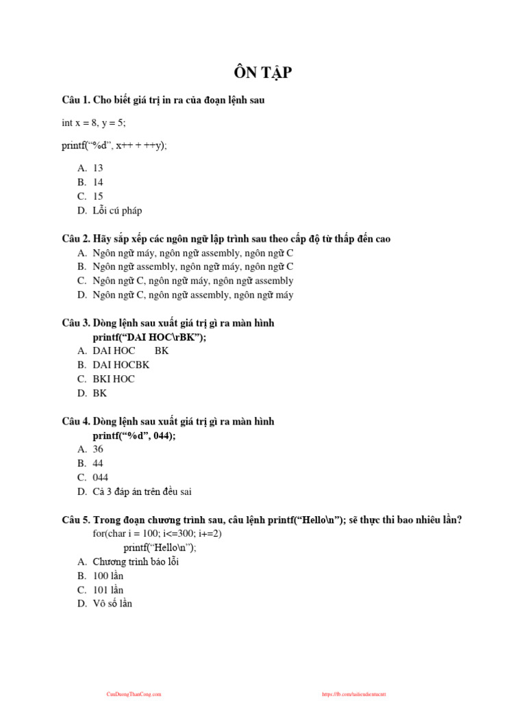 Nhap-Mon-Lap-Trinh - Tran-Giang-Son - Ontap-2 - (Cuuduongthancong - Com) | PDF