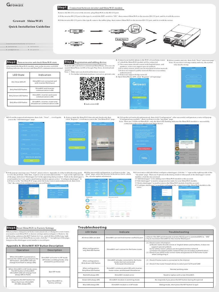 Growatt Shine WiFi Manual de Usuario | PDF