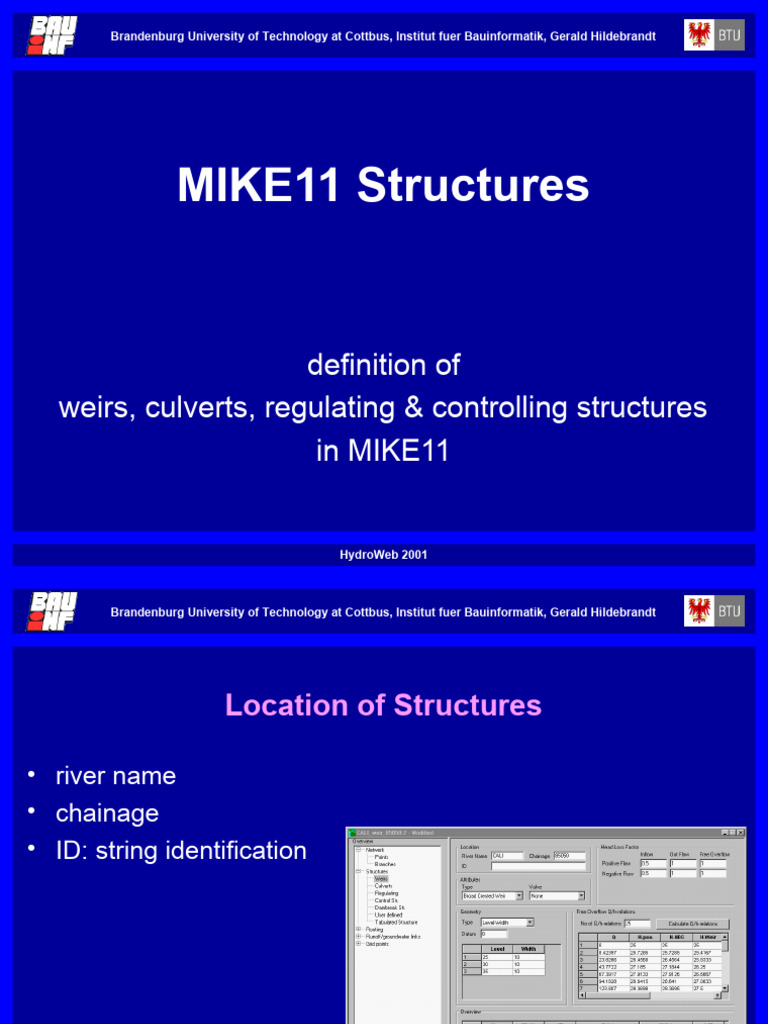 Mike11 Structures | PDF | Fluid Mechanics | Civil Engineering