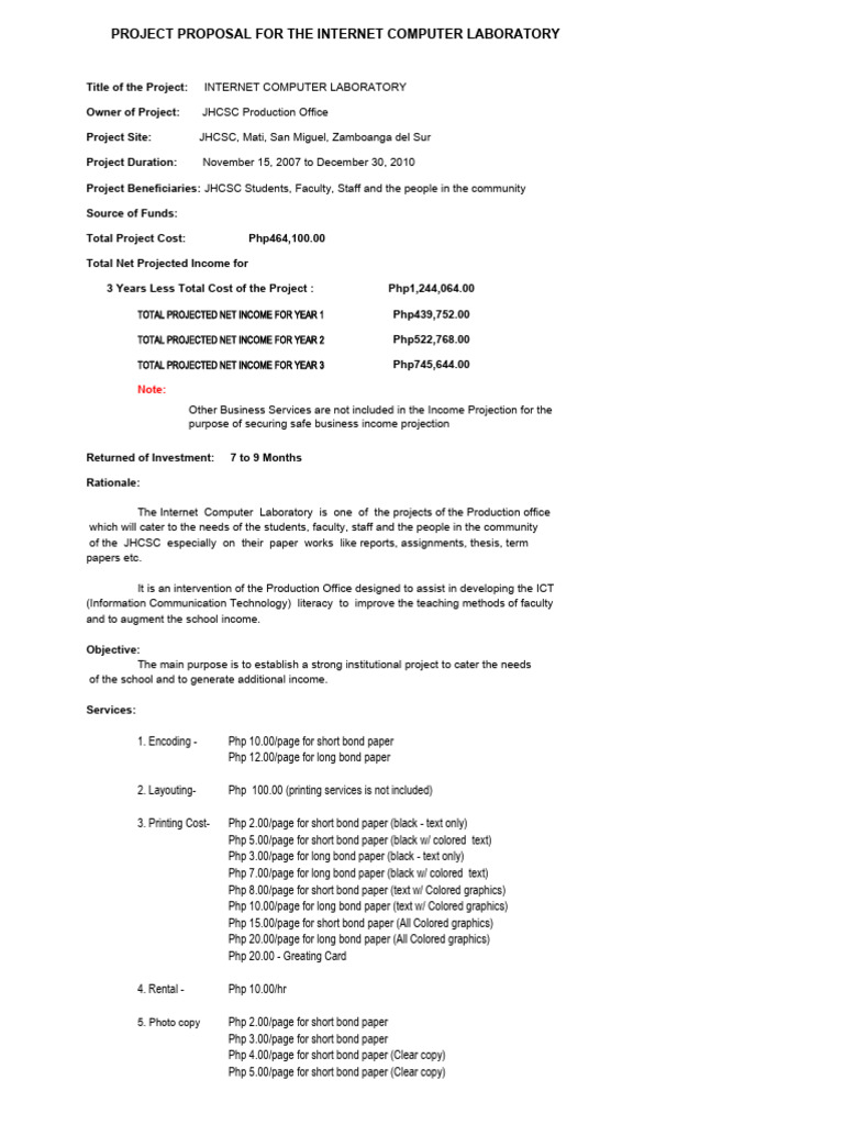 Internet Proposal For College | PDF | Information And Communications ...