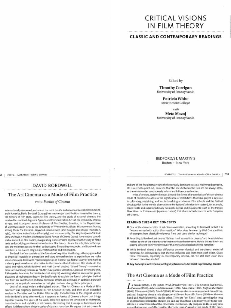 Bordwell, David, "The Art of Cinema As A Mode of Film Practice" | PDF