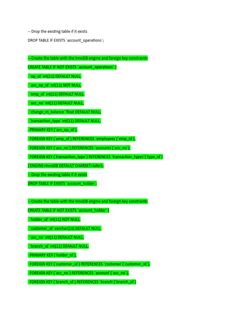 Drop The Existing Table If It Exists | PDF | Data | Computer Data
