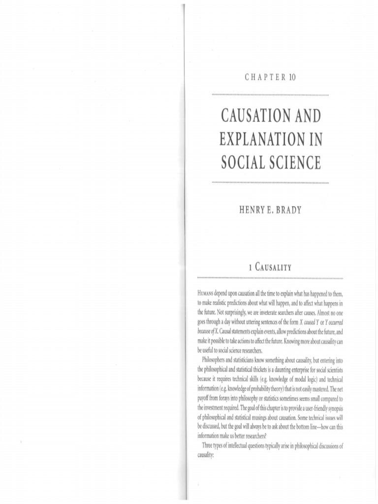 Causation and Explanation in Social Science | PDF