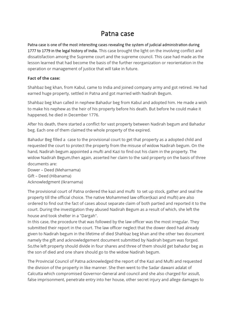 Patna Case | PDF | Law