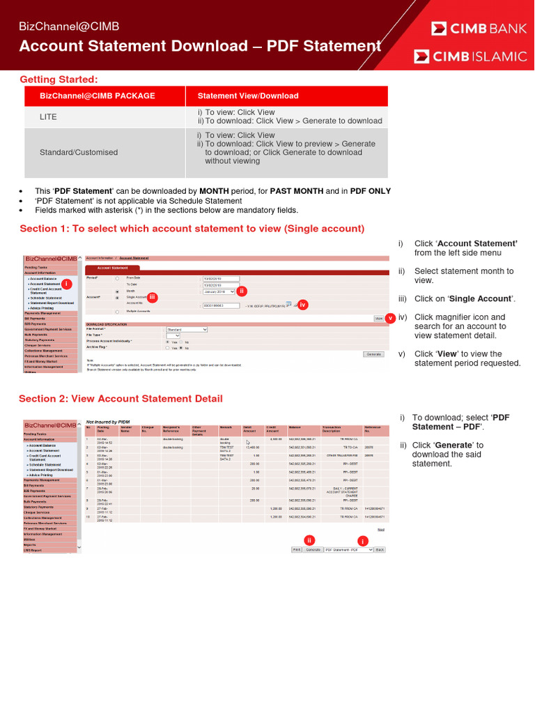5 1 Bizchannel Cimb Online Banking PDF Account Statement Download | PDF | System Software | Software