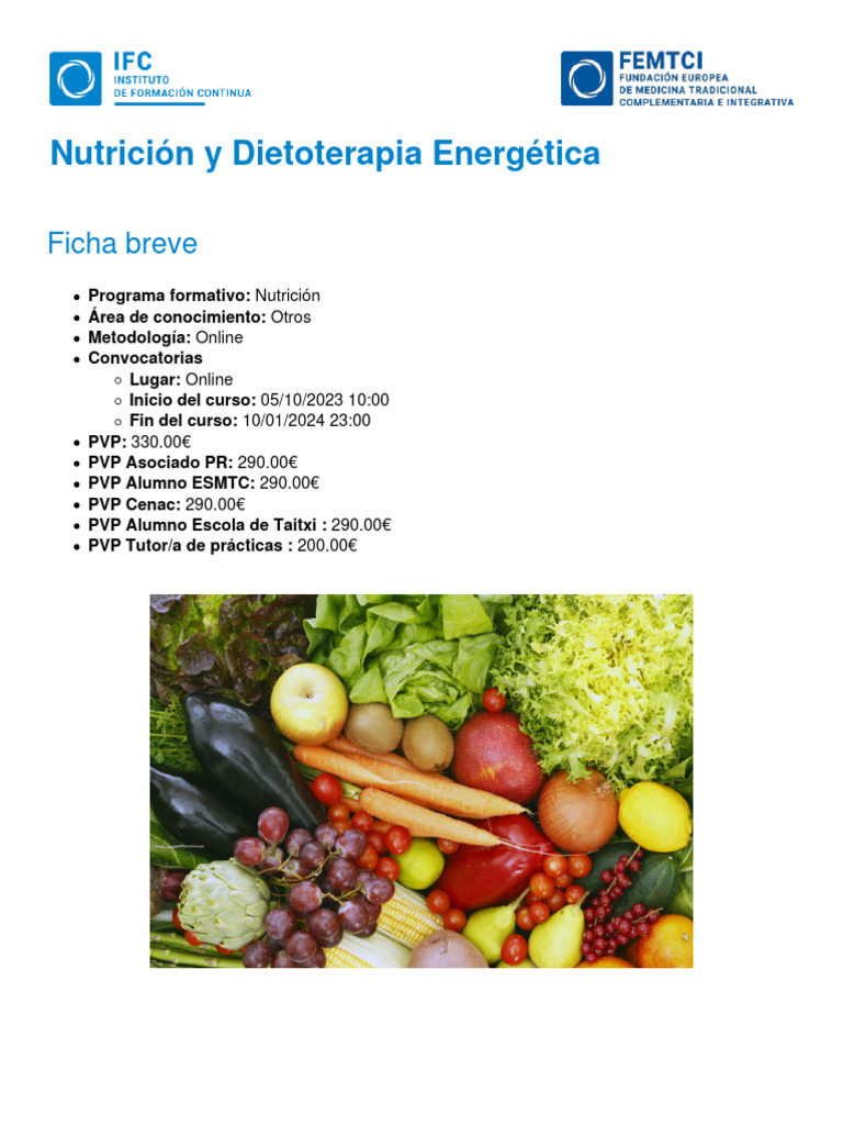 Nutricion y Dietoterapia Energetica | PDF