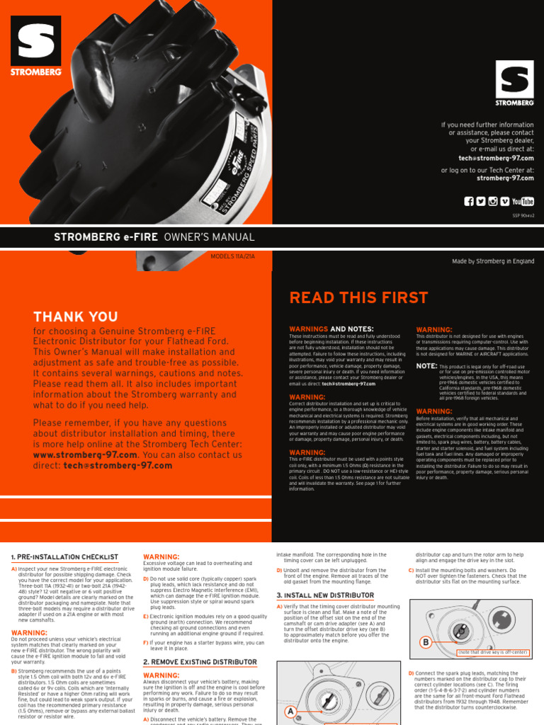 Stromberg e-FIRE Distributor Manual | PDF