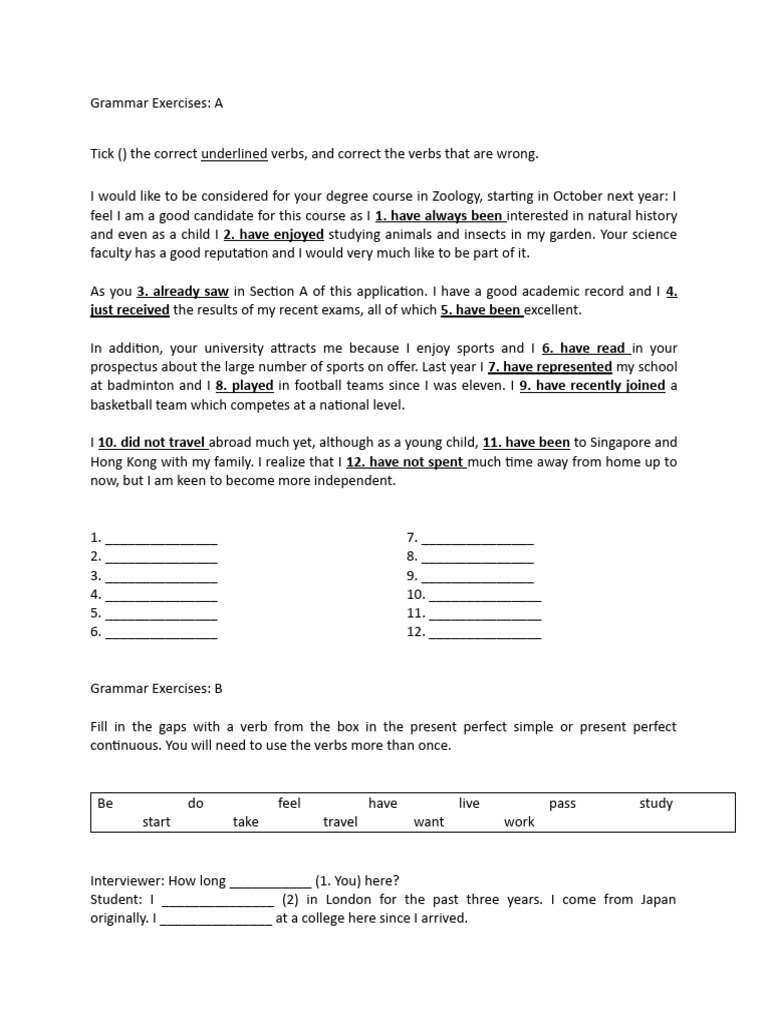 Present Perf Cont - Simple | PDF | Tourism | Linguistics