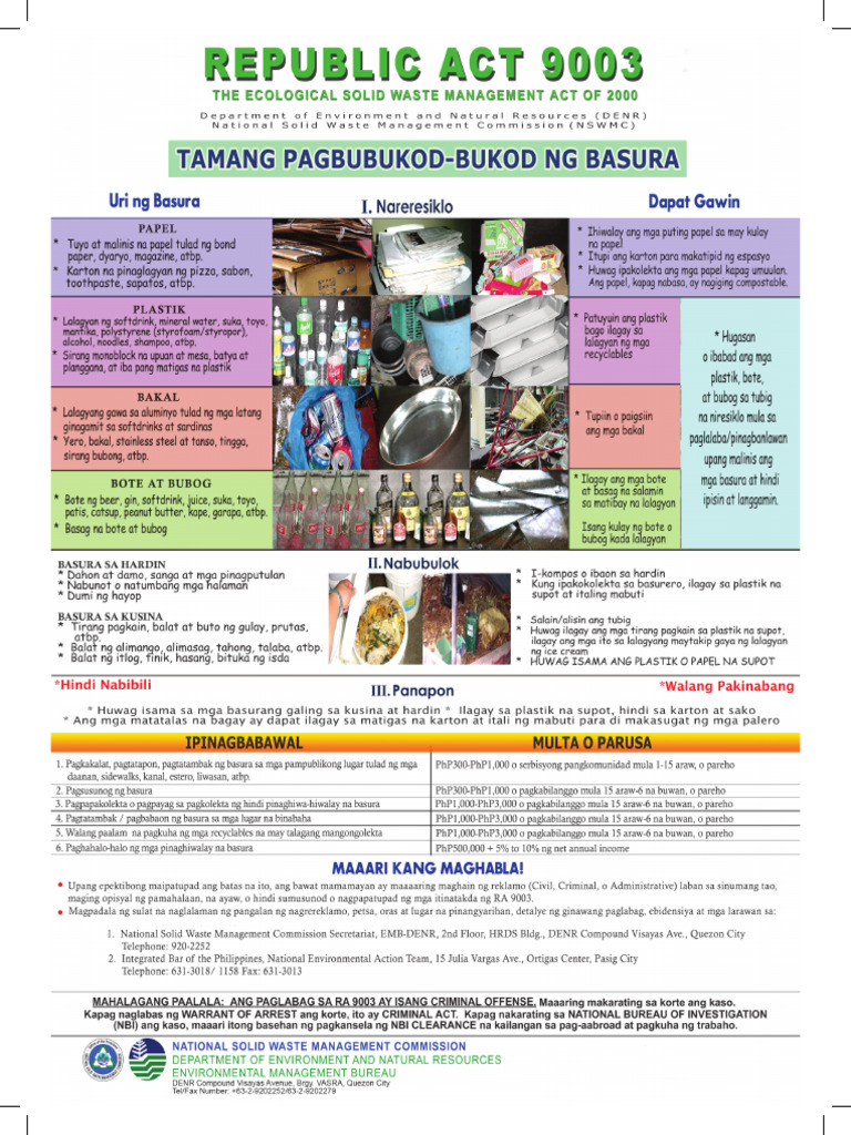 EMB Republic Act 9003 Tagalog REV2 12-1-2016 | PDF