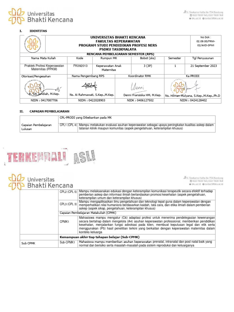 RPS PPKM Ganjil Ta - 2023-2024-1 | PDF