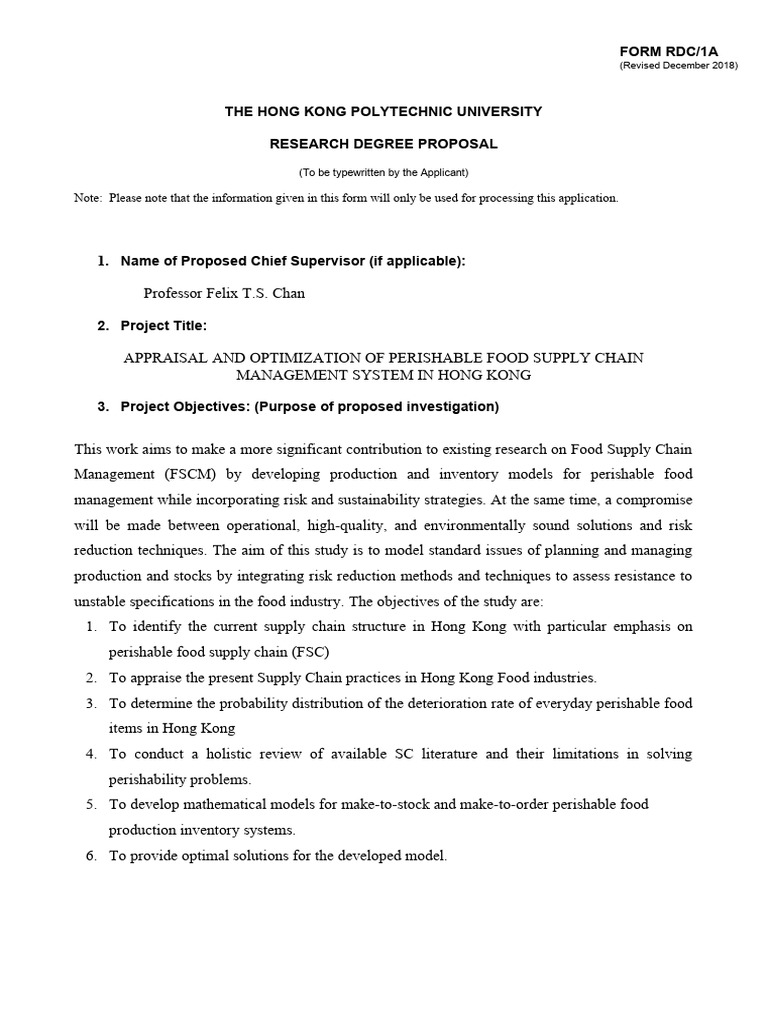 Kehinde Temitope Polyu Research Proposal Pdf Sustainability Supply Chain 