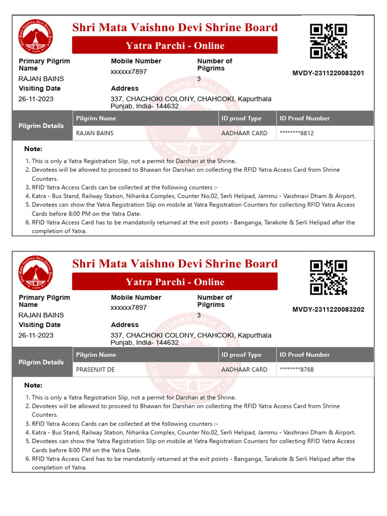 Shri Mata Vaishno Devi Shrine Board 3 | PDF | Pilgrimage | Hindu Worship