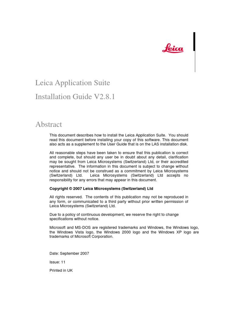 Leica Install Guide | PDF | Installation (Computer Programs) | Microsoft Windows