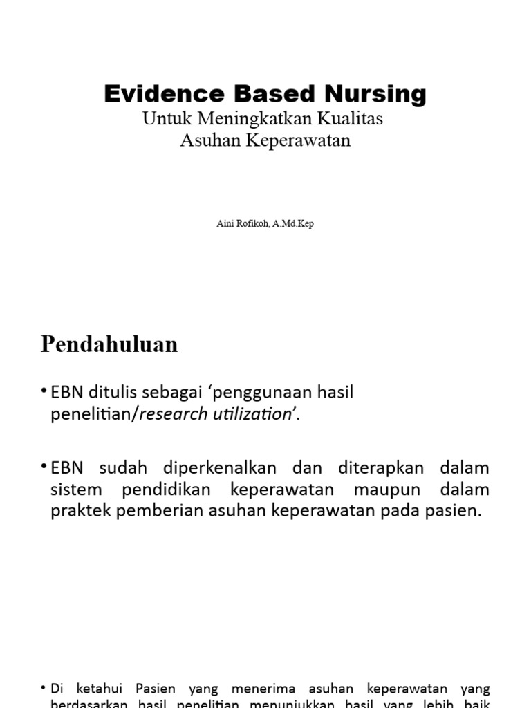 Evidence Based Nursing | PDF