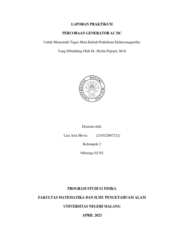 Lisa Arta Mevia - Laprak - Generator Ac DC | PDF