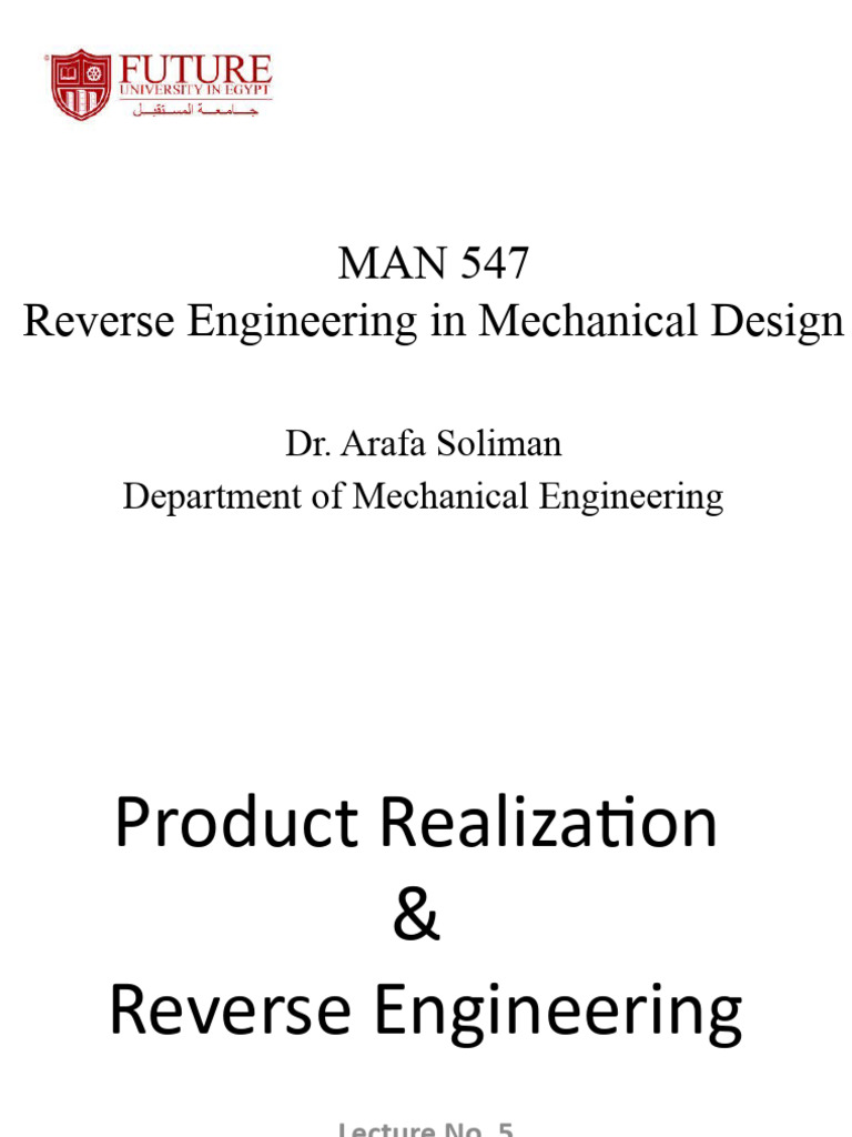 MAN 547 - Lect. 5 Reverse Engineering-Products Relaiability | PDF | Reliability Engineering ...