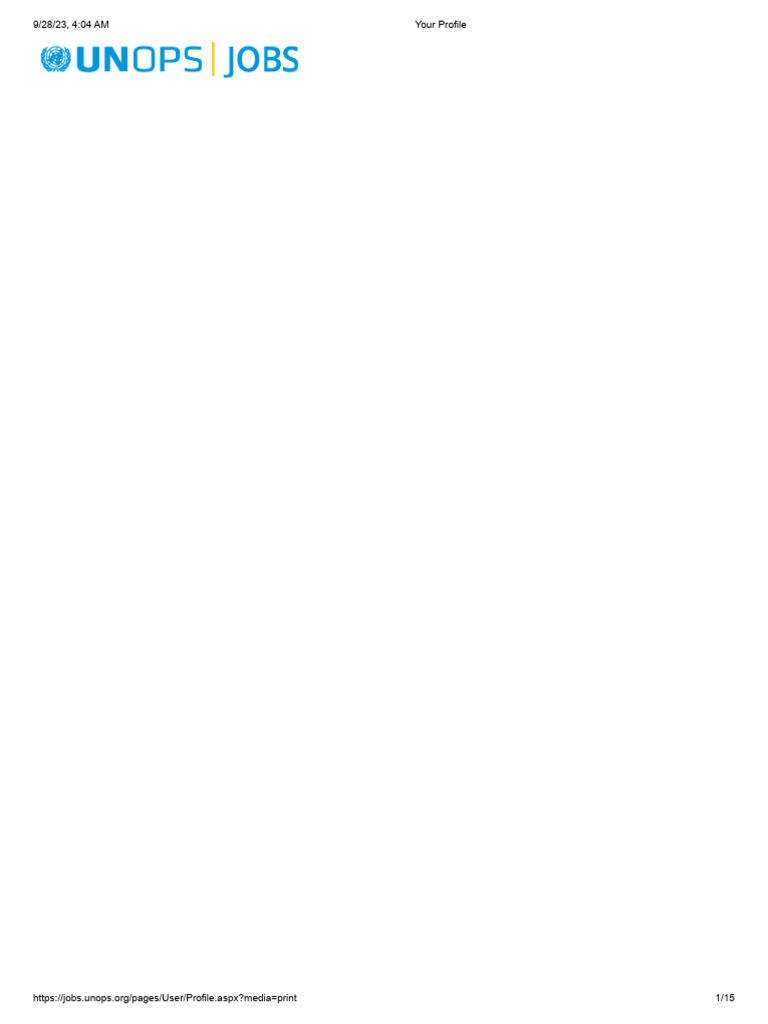 Unops CV | PDF | Procurement | Project Management