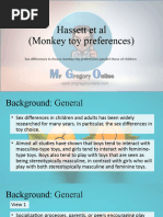 Hassett Et Al. (Monkey Toy Preferences) Notes | PDF | Toys | Gender
