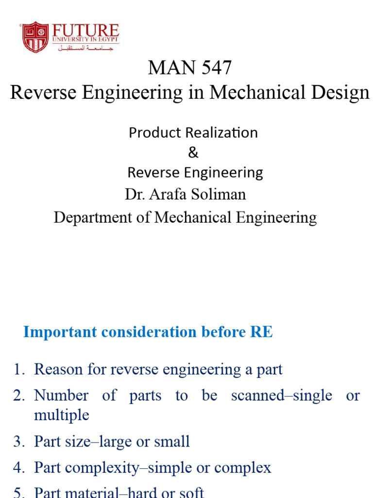 MAN 547 - Lect. 2 - Reverse Engineering | PDF | Physical Sciences