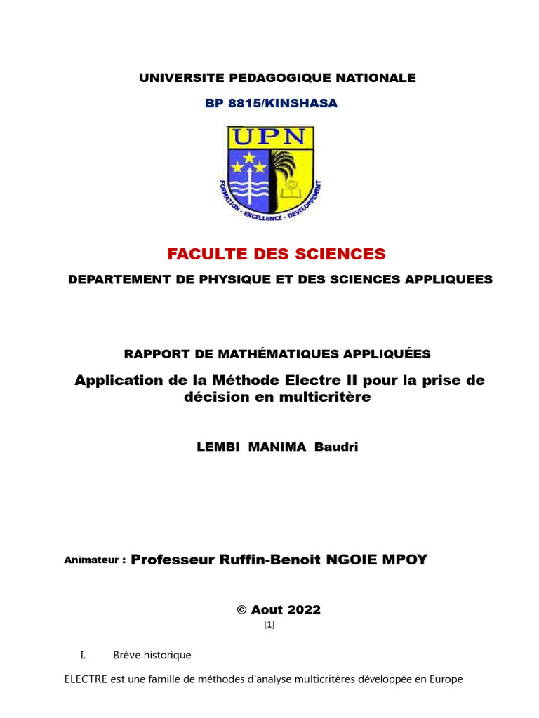 TP Math Appliquée Lembi Manima Baudri | PDF | Méthodologie | Prise de ...